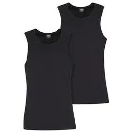 Tanktop Urban Classics "Urban Classics Ribbed Undershirt 2-Pack", Herren, Gr. XXL, schwarz, schwarz, 95% Baumwolle, 5% Elasthan, unifarben, normal, Tops Tanktop