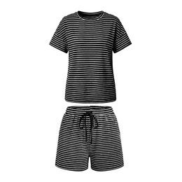 Imily Bela Set: T-Shirt und Shorts Damen Gr&ouml;&szlig;e 36 schwarz / wei&szlig;