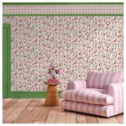 Vliestapete Cath Kidston "Strawberry Spring", rosa, B:0,52m H:10m L:10m, Vlies, Tapeten, 10mx52cm (ca. 5m2)