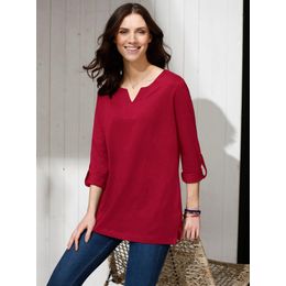 Longshirt Classic Basics "Longshirt", Damen, Gr. 40, rot (bordeaux), 100% Baumwolle, unifarben, Rundhals, Shirts Longshirt