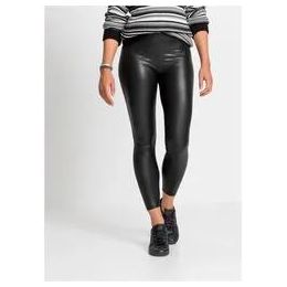 Thermoleggings bonprix "Leggings mit Thermo Funktion", Damen, Gr. 36/38 (S), N-Gr, schwarz, Obermaterial: 95% Polyester, 5% Elasthan. Beschichtung: 100% Polyurethan, skinny fit, Hosen, mit Thermo Funktion, aus Lederimitat, mit weichem Innenflie&szlig;