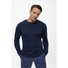 Felix Hardy Herren Rundhalspullover &raquo;Pullover mit Rundhalsausschnitt aus Kabelstrick&laquo; XXL
