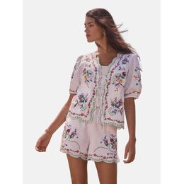Love & Roses Bluse Damen Gr&ouml;&szlig;e XL gelb / gr&uuml;n / rosa / rot