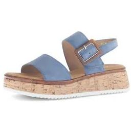 Plateausandaletten Gabor "Plateau Sandale", Damen, Gr. 35, blau, Schuhe