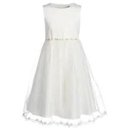 Taufkleid happy girls "dress", M&auml;dchen, Gr. 146, N-Gr, ecru, Web, Obermaterial: 100% Polyester, festlich, lang, Rundhals, Kleider, mit s&uuml;&szlig;er Bl&uuml;tenapplikation vorne an der Taillennaht