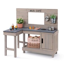 Muddy Buddy Matschk&uuml;che Coffee Corner, Hellgrau, Holz, 60x95x100 cm, Fsc, EN 71, Europ&auml;ischer Sicherheitsstandard, mit Holzschutz vorbehandelt, Spielzeug, Kinderspielzeug, Kinderk&uuml;chen