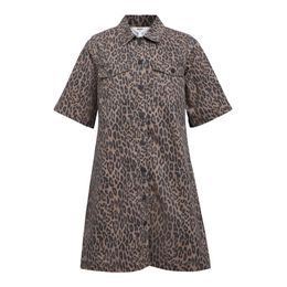 Object Kleid 'OBJSENI' Damen Gr&ouml;&szlig;e 38 braun / brokat / schwarz Sommerkleid