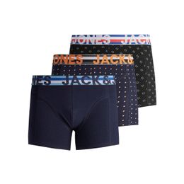 Jack & Jones Trunk JACK & JONES "JACHENRIK TRUNKS 3 PACK NOOS", Herren, Gr. XL, 3 Stk., schwarz, Jersey, Obermaterial: 95% Baumwolle, 5% Elasthan, bedruckt, unifarben, Unterhosen