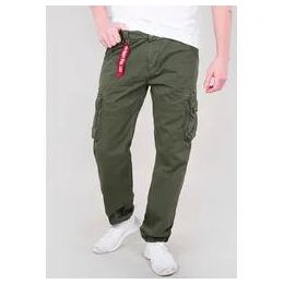 Cargohose Alpha Industries "Jet Pant", Damen, Gr. 33, N-Gr, gr&uuml;n (schwarz olive), Web, Obermaterial: 100% Baumwolle, unifarben, normal lang, Hosen Cargohose, mit seitlichen Cargotaschen und Kordelzug am Beinabschluss