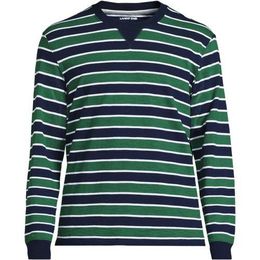 LANDS' END Flammgarn-Shirt aus reiner Baumwolle, Herren,  Blau, Baumwolle, by Lands' End