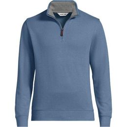 LANDS' END Rei&szlig;verschluss-Pullover aus Bedford-Ripp, Herren,  Blau, Baumwolle, by Lands' End