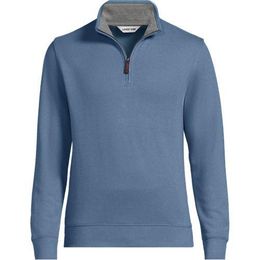 LANDS' END Rei&szlig;verschluss-Pullover aus Bedford-Ripp, Herren,  Blau, Baumwolle, by Lands' End