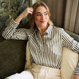 LANDS' END B&uuml;gelfreie Baumwoll-Bluse, Damen, size: regular, Gr&uuml;n, Baumwolle, by Lands' End