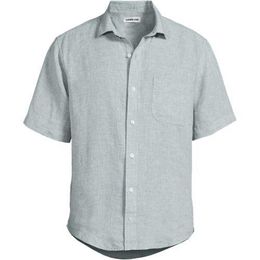 LANDS' END Kurz&auml;rm-Hemd aus reinem Leinen, Classic Fit, Herren,  Gr&uuml;n, Leinen, by Lands' End