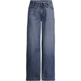 LANDS' END Soft Comfort weite Jeans im Leinenmix, Damen,  Blau, by Lands' End