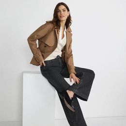 LANDS' END High Waist Jeans mit weitem Bein, Damen,  Schwarz, Elasthan/Baumwoll-Mischung/Polyester-Mischung, by Lands' End