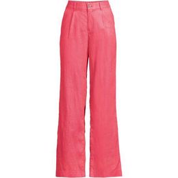 LANDS' END Leinenhose High Waist mit weitem Bein, Damen,  Pink, Leinen, by Lands' End