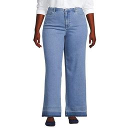 LANDS' END Recover Jeans High Waist mit weitem Bein, Damen,  Blau, by Lands' End