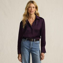 LANDS' END Satinbluse, Damen,  Lila, Polyester, by Lands' End