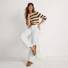 LANDS' END Jeans High Waist mit weitem Bein Farbig, Damen,  Wei&szlig;, Baumwoll-Mischung/Polyester-Mischung, by Lands' End