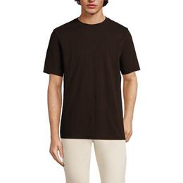 LANDS' END Super-T Kurzarm-Shirt, Classic Fit, Herren,  Braun, Baumwolle, by Lands' End