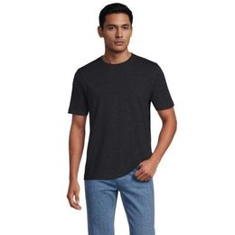 LANDS' END Super-T Kurzarm-Shirt, Classic Fit, Herren,  Schwarz, Baumwolle, by Lands' End