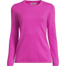 LANDS' END Kaschmir-Pullover mit rundem Ausschnitt, Damen,  Pink, Kaschmir, by Lands' End