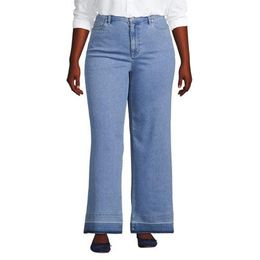 LANDS' END Recover Jeans High Waist mit weitem Bein, Damen,  Blau, by Lands' End