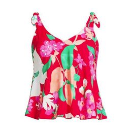 LANDS' END Tankini-Top mit geknoteten Tr&auml;gern und Flattersaum, Damen,  Pink, Elasthan/Nylon-Mischung, by Lands' End