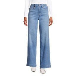 LANDS' END Recover Jeans High Waist mit weitem Bein, Damen,  Blau, by Lands' End
