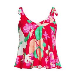 LANDS' END Tankini-Top mit geknoteten Tr&auml;gern und Flattersaum, Damen,  Pink, Elasthan/Nylon-Mischung, by Lands' End