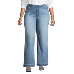 LANDS' END Recover Jeans High Waist mit weitem Bein, Damen,  Blau, by Lands' End