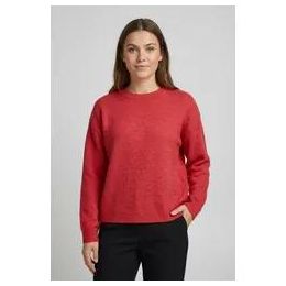 Strickpullover Vila "VILIGA L/S O-NECK KNIT TOP - NOOS", Damen, Gr. XL, hibiscus detail:melange, Strick, Obermaterial: 97% Polyester, 3% Elasthan, meliert, relaxed fit normal, Rundhals, Rippb&uuml;ndchen, Pullover Strickpullover, Materialmix, relaxed fit