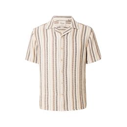 Only & Sons Only & Sons Button Up Shirt 'ONSTREV' male size XXXL Brown / Light brown / Light yellow