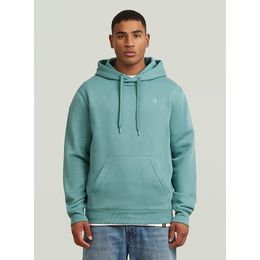 G-Star Raw Longpullover G-STAR "Premium Core Hoodie Sweater", Herren, Gr. L, mineral blau, Obermaterial: 55% Baumwolle, 45% Polyester, Pullover Longpullover