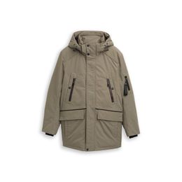 Tom Tailor Herren Arctic Parka mit abnehmbarer Kapuze, gr&uuml;n, Uni, Gr. L