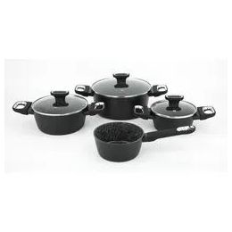 CS SOLINGEN Topf-Set CS KOCH-SYSTEME "MARBURG 7-teiliges, Aluminiumlegierung, antihaftbeschichtet", schwarz, B:32cm H:19,5cm L:52cm &Oslash;:32cm, T&ouml;pfe, f&uuml;r alle Herdarten inklusive Induktion