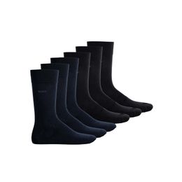 Kurzsocken BOSS "Socken 6er Pack", Herren, Gr. 39-42, schwarz (schwarz, dunkelblau), Obermaterial: 75% Baumwolle CO. 23% Polyamid PA. 2% Elasthan EL., Socken