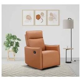 Relaxsessel DOREL HOME "Lugo, TV-Sessel, Sessel Wohnzimmer mit Schlaffunktion", braun (cognac), B:71cm H:102cm T:86cm, 100% Polyurthan, Sessel, Relaxsessel, Loungesessel mit manueller Relaxfunktion