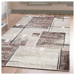 Teppich OTTO HOME "Deblin" Gr. 31, beige (sand), B:280cm H:9mm L:380cm, Kunstfaser, Teppiche, Teppich, weicher Flor, Kurzflor, Karo-Design, modern, geometrisches Muster
