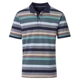 Poloshirt Casamoda "Casamoda Polo-Shirt gestreift", Herren, Gr. L, blau, 95% Baumwolle, 5% Elasthan, Shirts