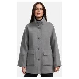 Winterjacke Manisa, Damen, Gr. 52, grau (silbergrau), Obermaterial: 80% Wolle, 20% Polyamid. Futter: 100% Polyester, unifarben, regular fit lang, ohne Ausschnitt, Jacken Winterjacke, mit Taschen