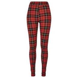 Leggings Urban Classics "Urban Classics Damen Ladies Soft AOP Leggings", Damen, Gr. S, US-Gr&ouml;&szlig;en, rotcheck, 85% Polyester, 15% Elasthan, skinny fit, Hosen Leggings