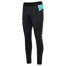 Trainingshose Hummel "HMLBLAZE 2.0 TRAINING PANTS", Damen, Gr. XXXL (58), N-Gr, schwarz, pool blau, Obermaterial: 90% Polyester, 10% Elasthan, weit, unten schmal, Hosen Trainingshose, konische Passform, elastischer Bund, weite Passform oben