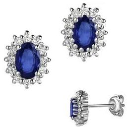 Paar Ohrstecker Firetti "Schmuck Geschenk Silber 925 Ohrschmuck Ohrringe Diana", blau (silberfarben, blau, kristallwei&szlig;, blau, kristallwei&szlig;), Ohrringe, Damen, Silber 925 (Sterlingsilber), Made in Germany - mit Zirkonia (synth.)