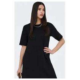 Minikleid Only "ONLMARA S/S POCKET DRESS JRS NOOS", Damen, Gr. L, N-Gr, schwarz, Jersey, Obermaterial: 100% Baumwolle, unifarben, oversize kurz, Rundhals, Kleider Minikleid, Baumwolle, oversize, Rundhals