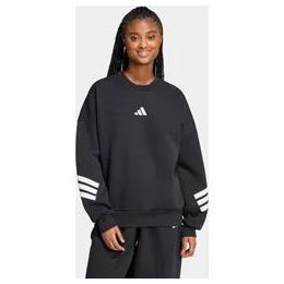 Sweatshirt Adidas SPORTSWEAR "W FI 3S SWT", Damen, Gr. XL, schwarz, Obermaterial: 67% Polyester, 33% Baumwolle, normal, Rundhals, Sweatshirts Sweatshirt