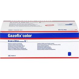 BSN Gazofix color Fixierbinde koh&auml;siv 8 cmx20 m blau 6 St