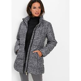 bonprix Long-Steppjacke, schwarz, Gr.50, Schicke Long-Steppjacke mit Stehkragen