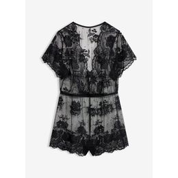 bonprix Jumpsuit, schwarz, Gr.48/50 (XL), Romantischer Jumpsuit aus Spitze